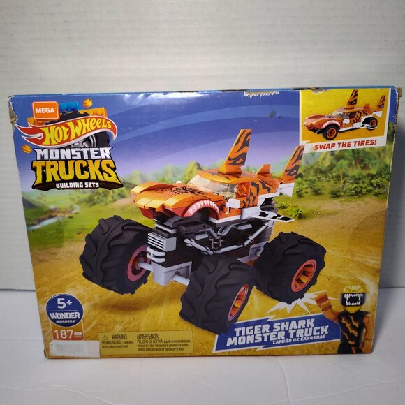 Toys | Mega Construx Hot Wheels Monster Trucks 220 Tiger Shark Monster ...